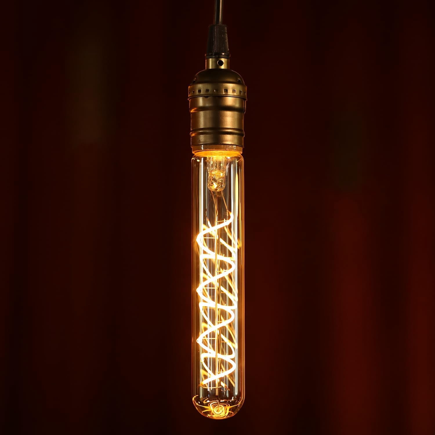 TRA-LED Vintage Spiral Filament Bulb T10, 4.5W 7.17inch Long Tubular ...