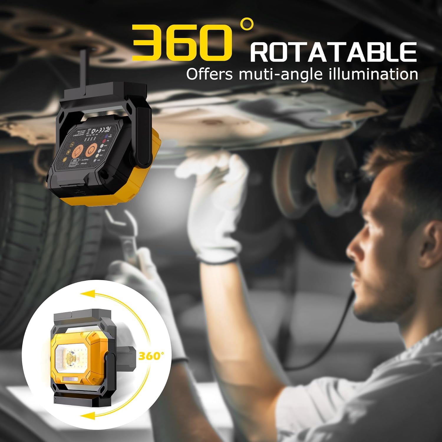 TRA-LED Work Light, 1500LM Magnetic Work Light with 360°Rotating ...