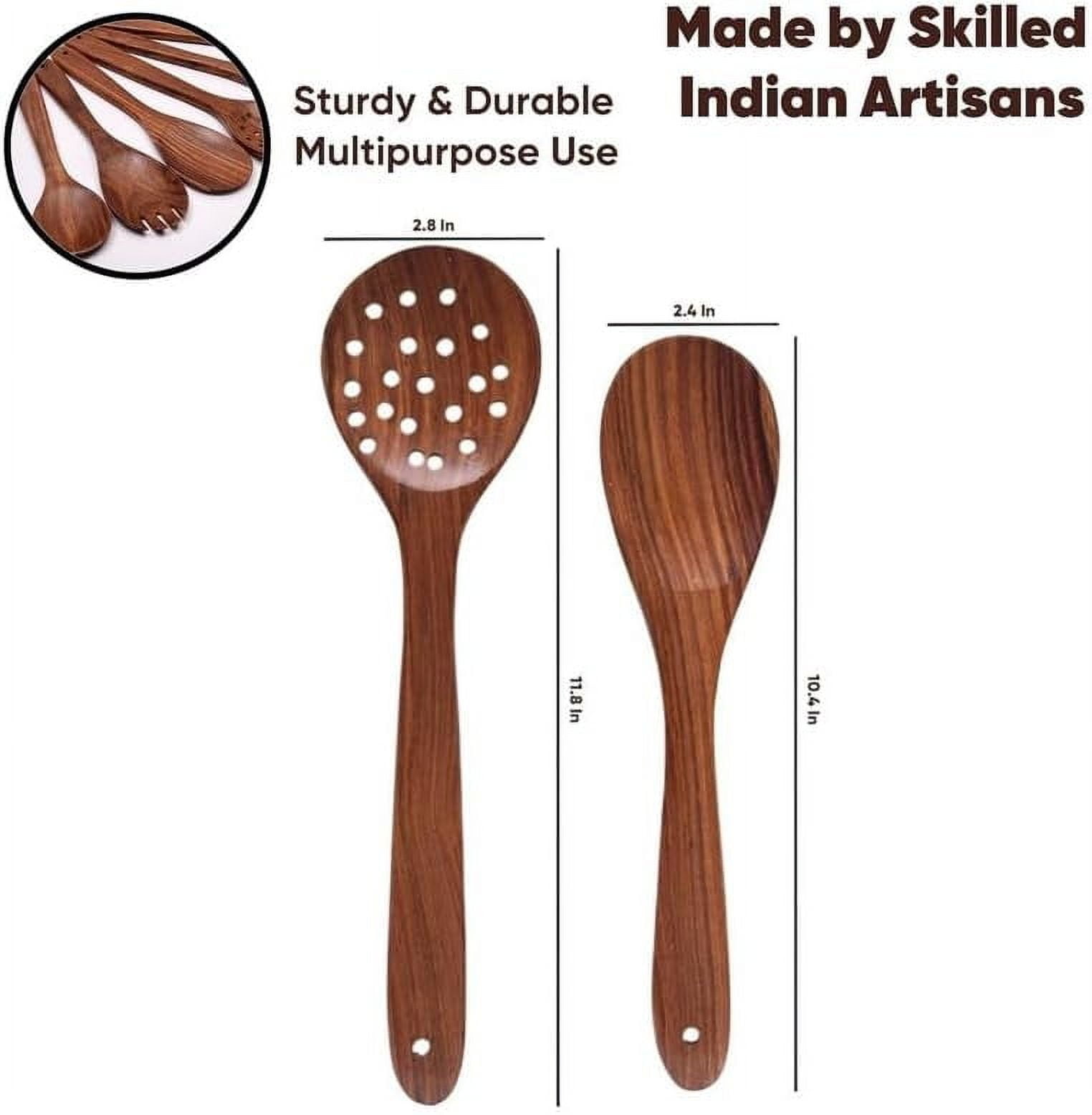 TRA-LUCENTKART Wooden Spatula Spoons Set for Cooking & Serving | Teak ...