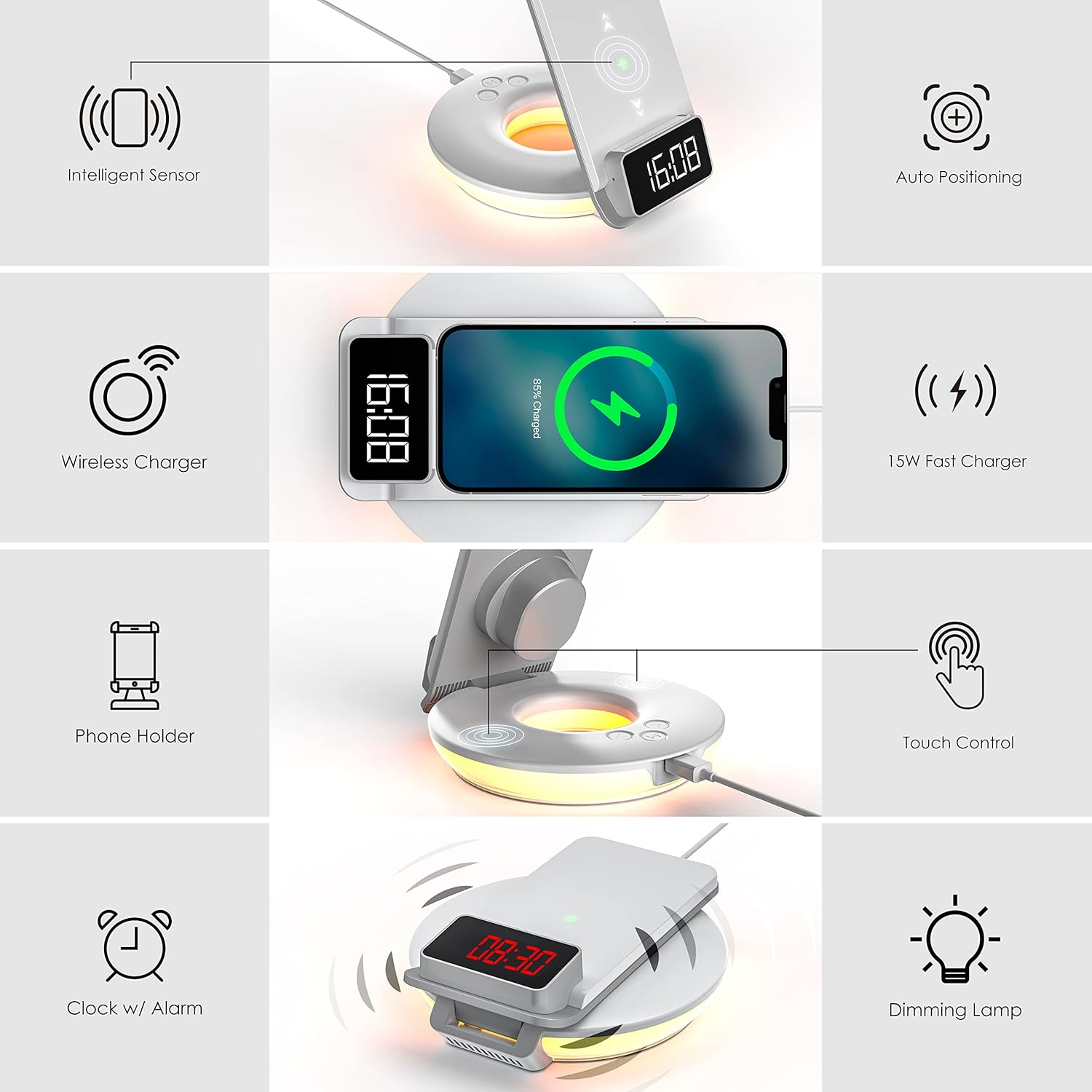 TRA-Lamp with Wireless Charger - Lamp 3-in-1 Wireless Charging Station ...