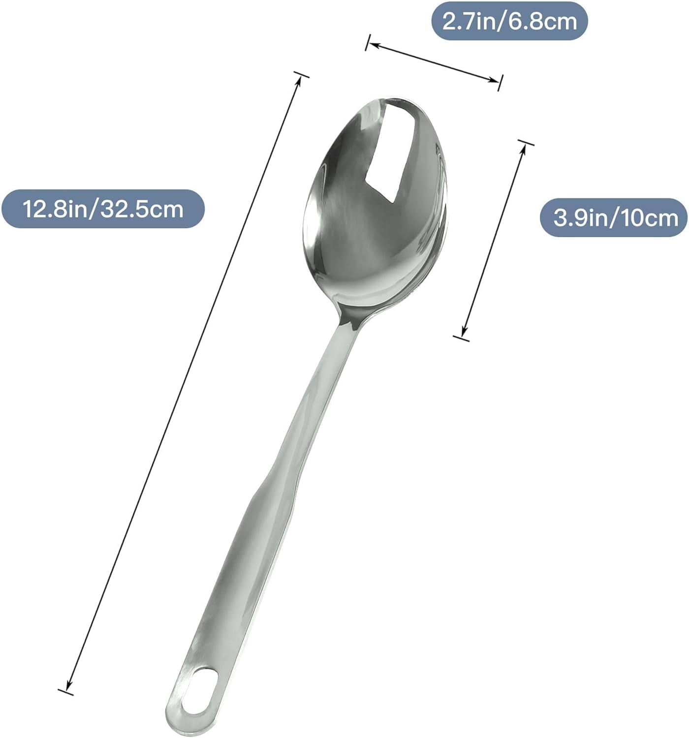 TRA-Large Cooking Spoon SUS304 Stainless Steel Metal Serving Spoon for ...