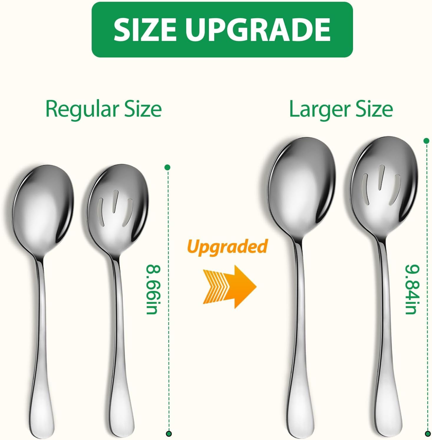TRA-Large Serving Spoons, 6 Pieces Large Stainless Steel Serving Spoons ...
