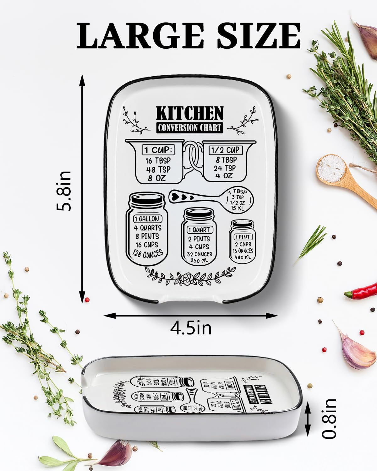 TRA-Large Spoon Rest for Stove Top, Funny Ceramic Spoon Holder for ...