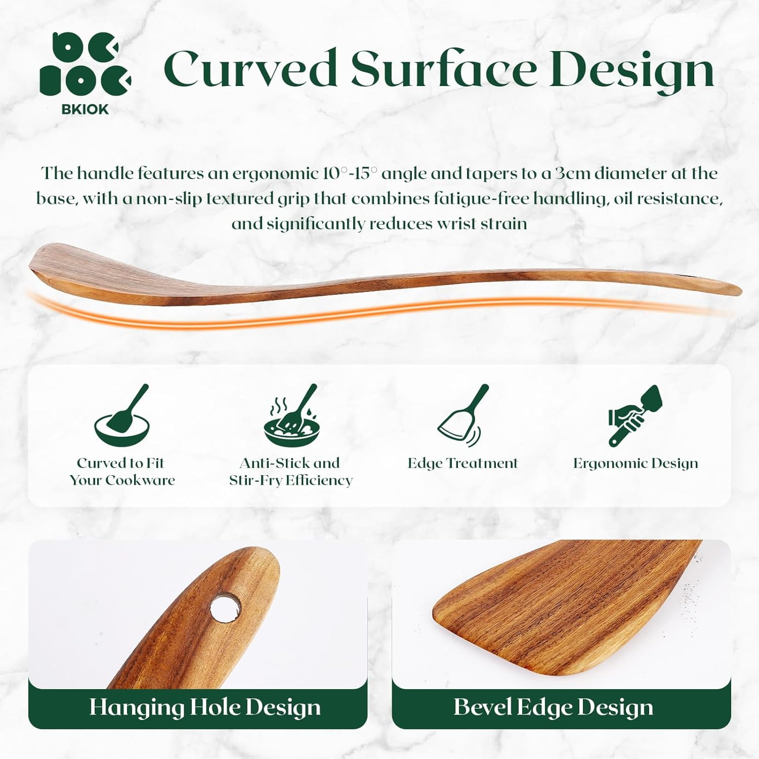 TRA-Left Hand Teak Wooden Spatula, Handcrafted Flat Frying Turner, Left ...