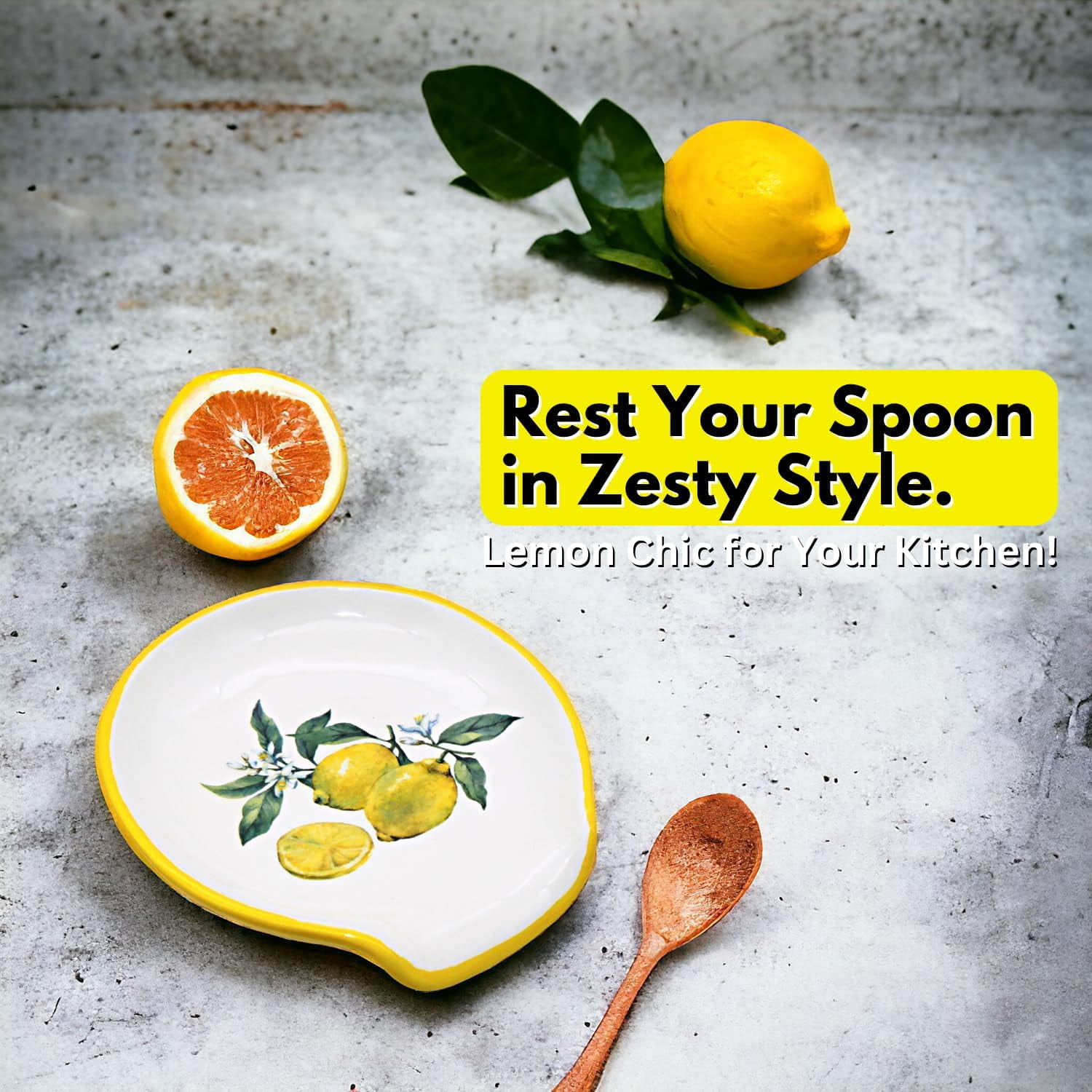 TRA-Lemon Kitchen Decor - Lemon Spoon Rest, Lemon Decor and Accessories ...