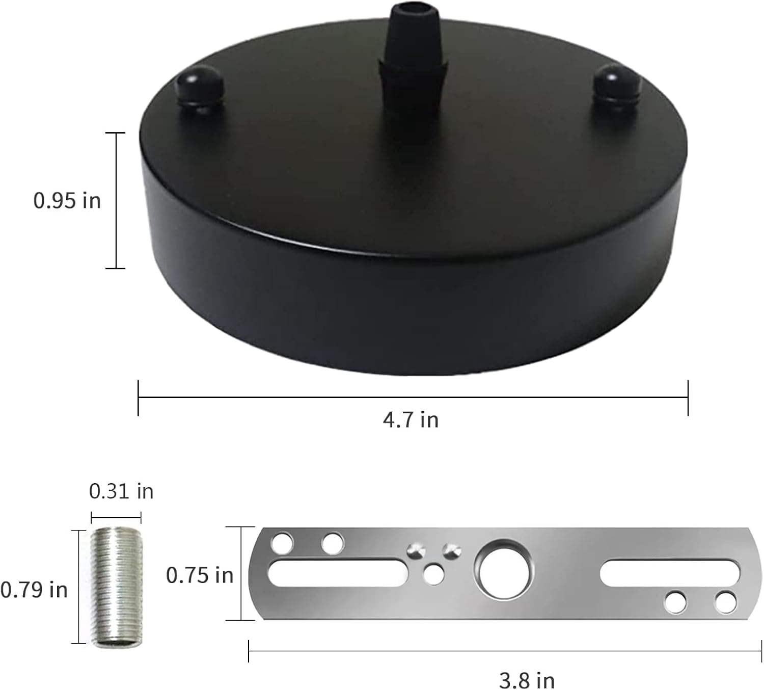 TRA-Light Canopy Kit Black, 4.7" US UL Vintage Chandelier Ceiling Light ...