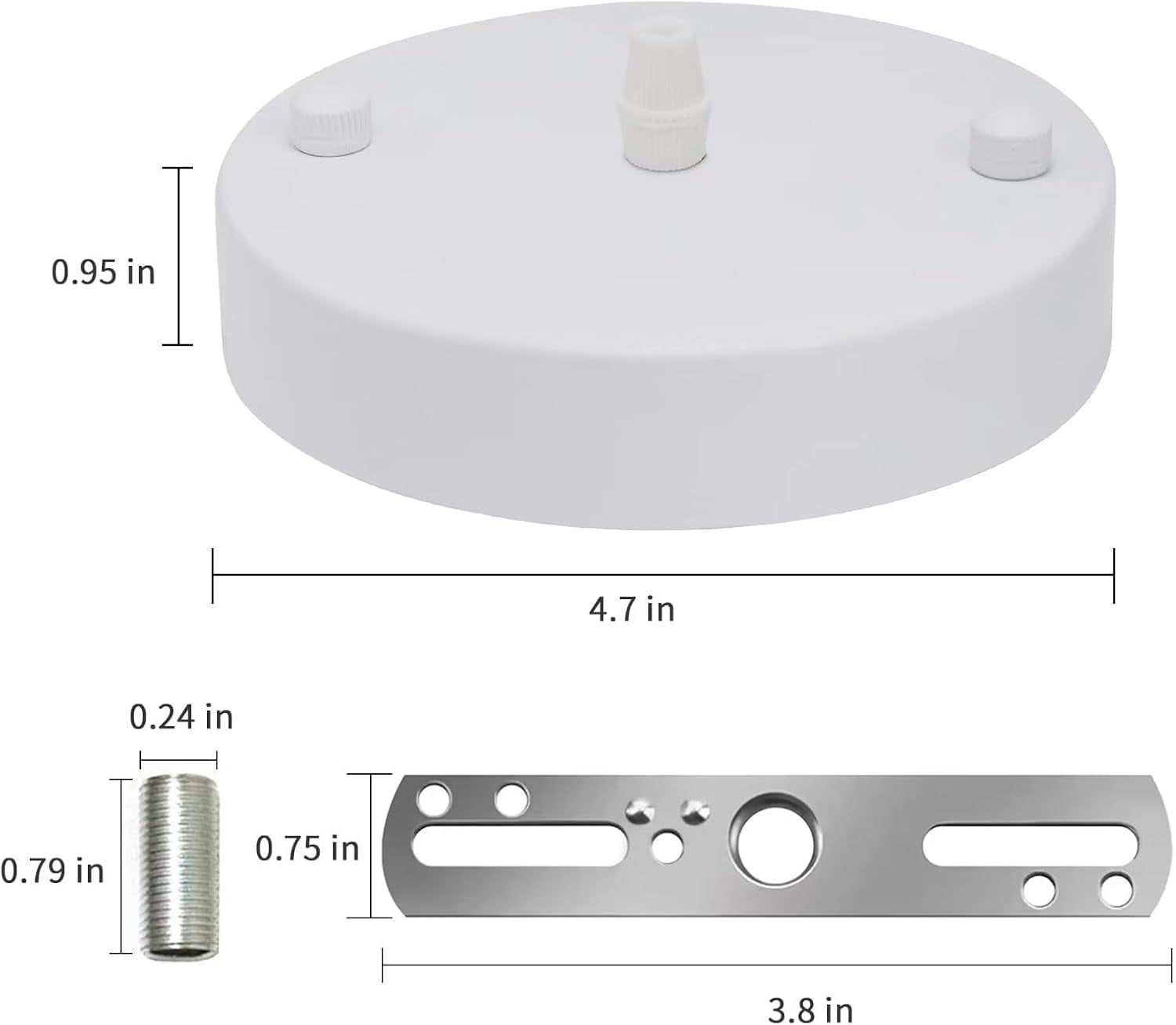 TRA-Light Canopy Kit White,4.7" US UL Vintage Chandelier Ceiling Light ...