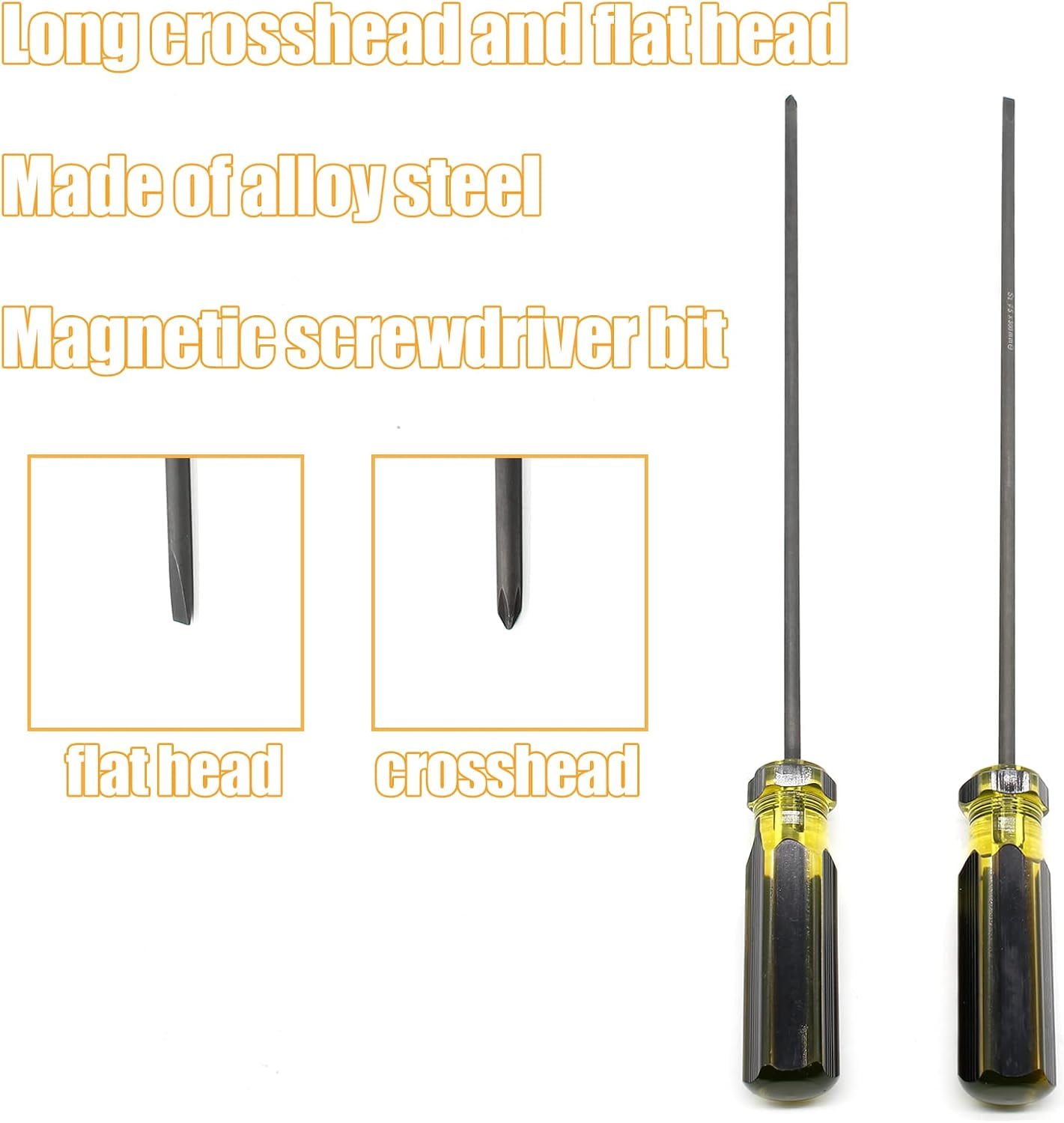 TRA-Long Screwdriver Set, 39cm / 15.4 Inches Phillips Screwdriver and ...
