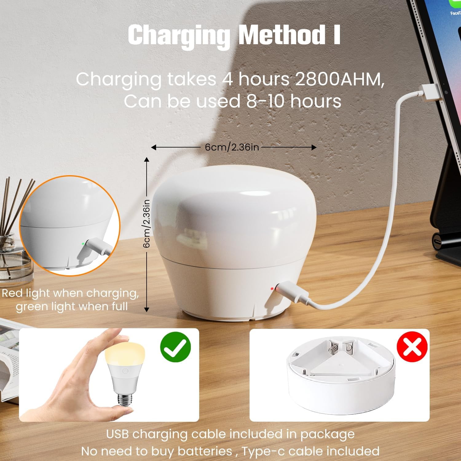 TRA-Magnetic and USB Charging 2IN1 Rechargeable Light Bulb with Remote ...