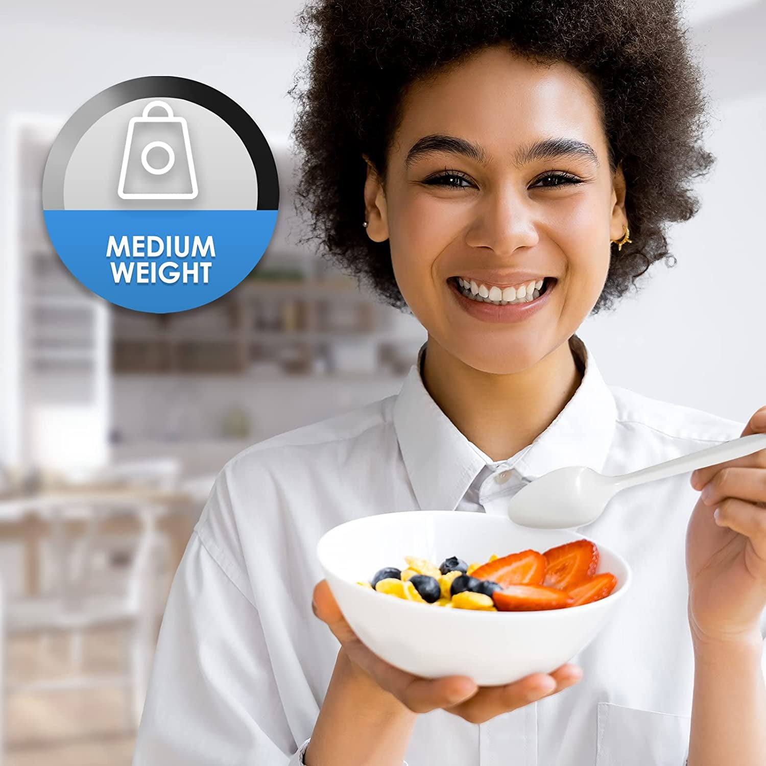 TRA-Medium-Weight Disposable Plastic Teaspoons [400-Pack] - Bulk White ...