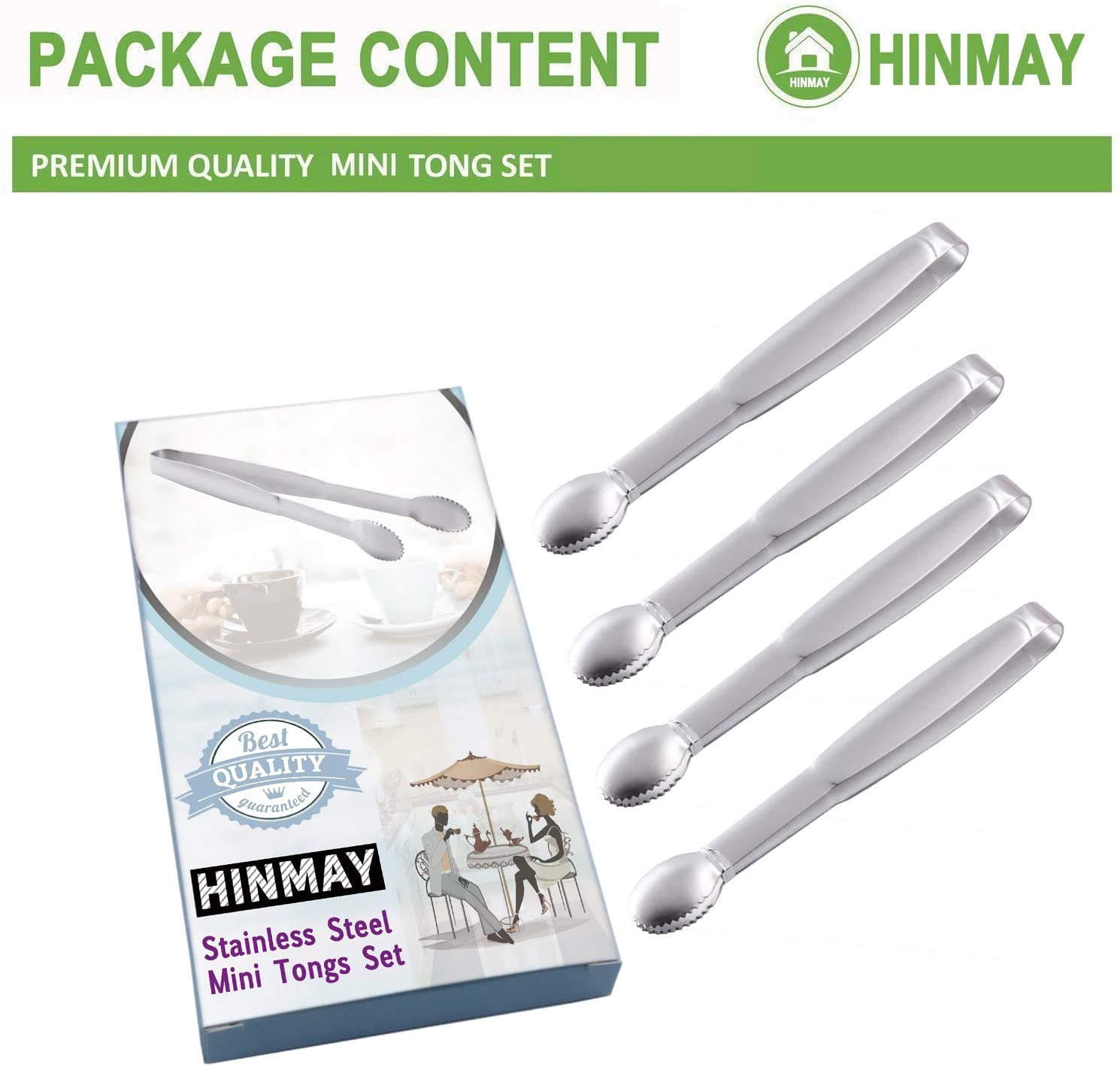 TRA-Mini Appetizers Tongs Serving Tongs 5-3/4 Inch Small Sugar Cube Ice ...
