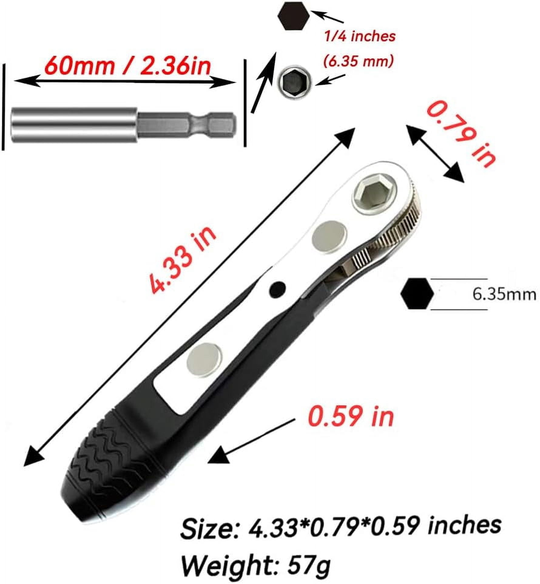TRA-Mini Ratchet, 2 Pieces 1/4 Inch Drive Micro Ratcheting Bit Driver ...