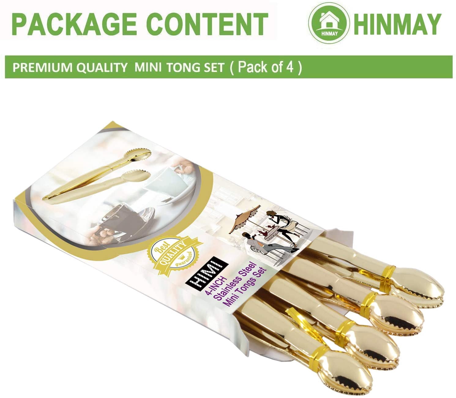 TRA-Mini Serving Tongs 4-Inch Sugar Cube Tongs Appetizer Tongs, Set of ...