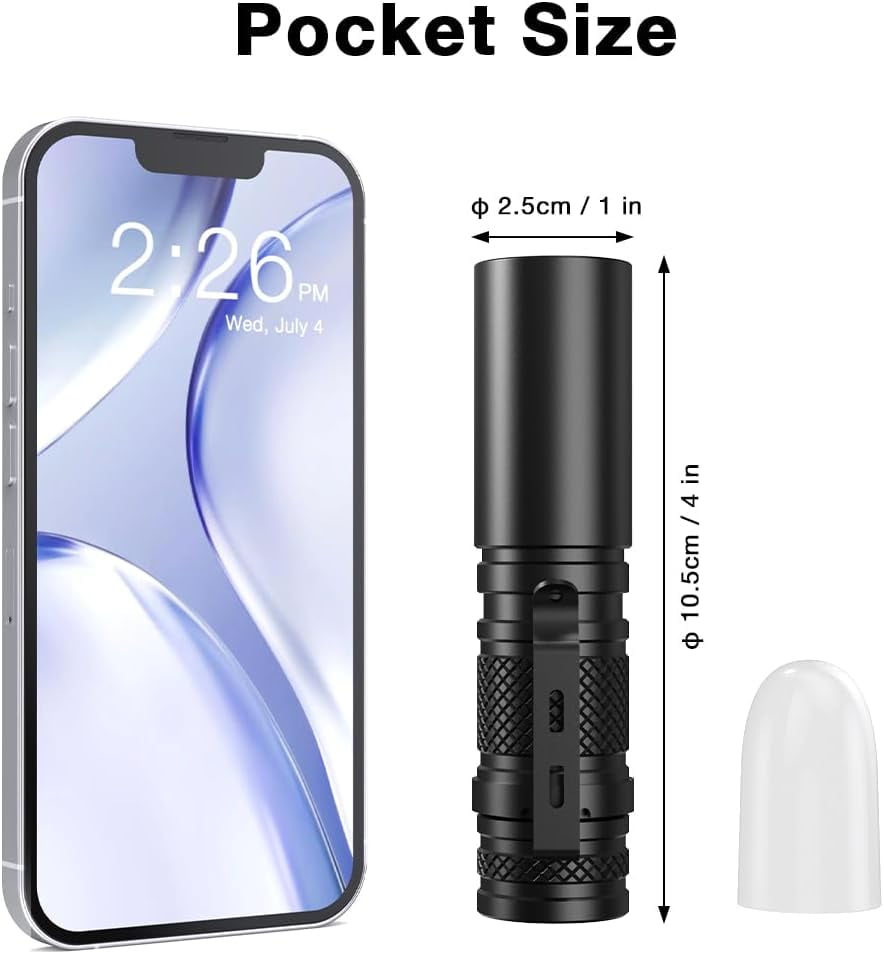 TRA-Mini Tactical Flashlight with Clip, 500 Lumens LED Pocket ...