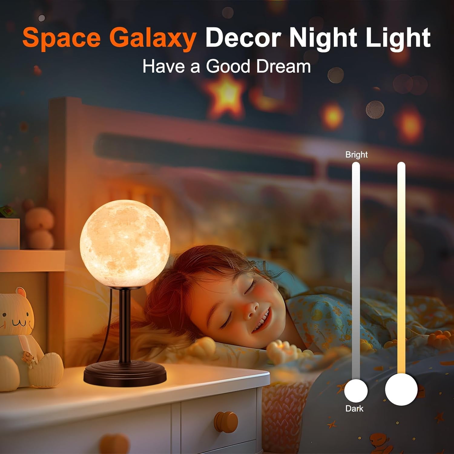 TRA-Moon Lamp LED Night Light - Dimmable Bedside Lamps Small Modern ...