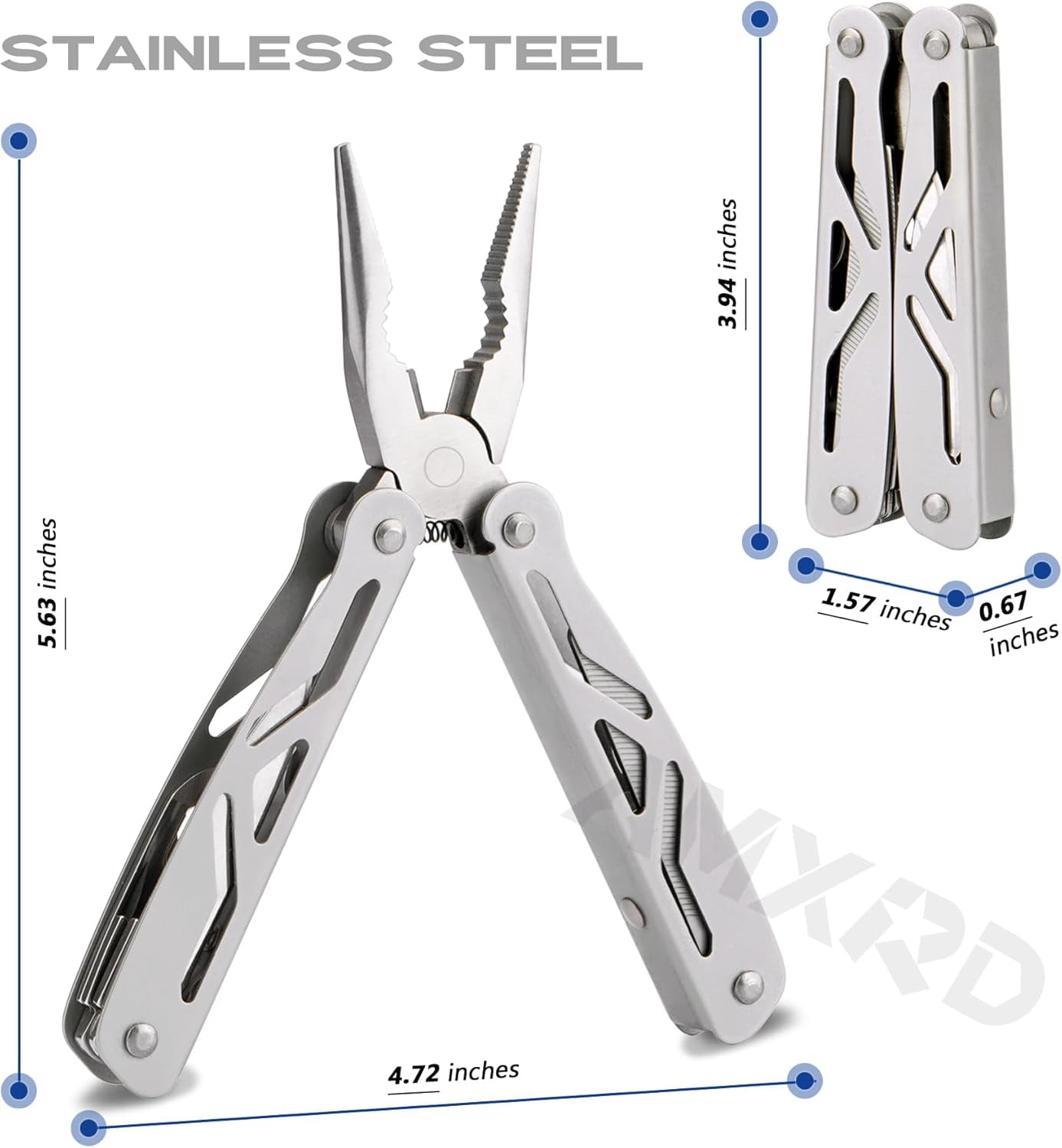 TRA-Multitool Pliers, 12-in-1 Hard Stainless Steel Foldable Multi Tool ...