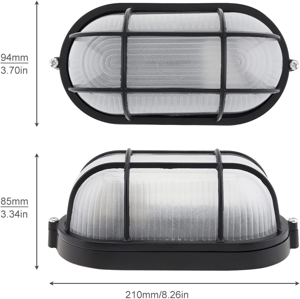 TRA-Nautical Bulkhead Light Fixture, Black Outdoor Wall Light Fixture ...