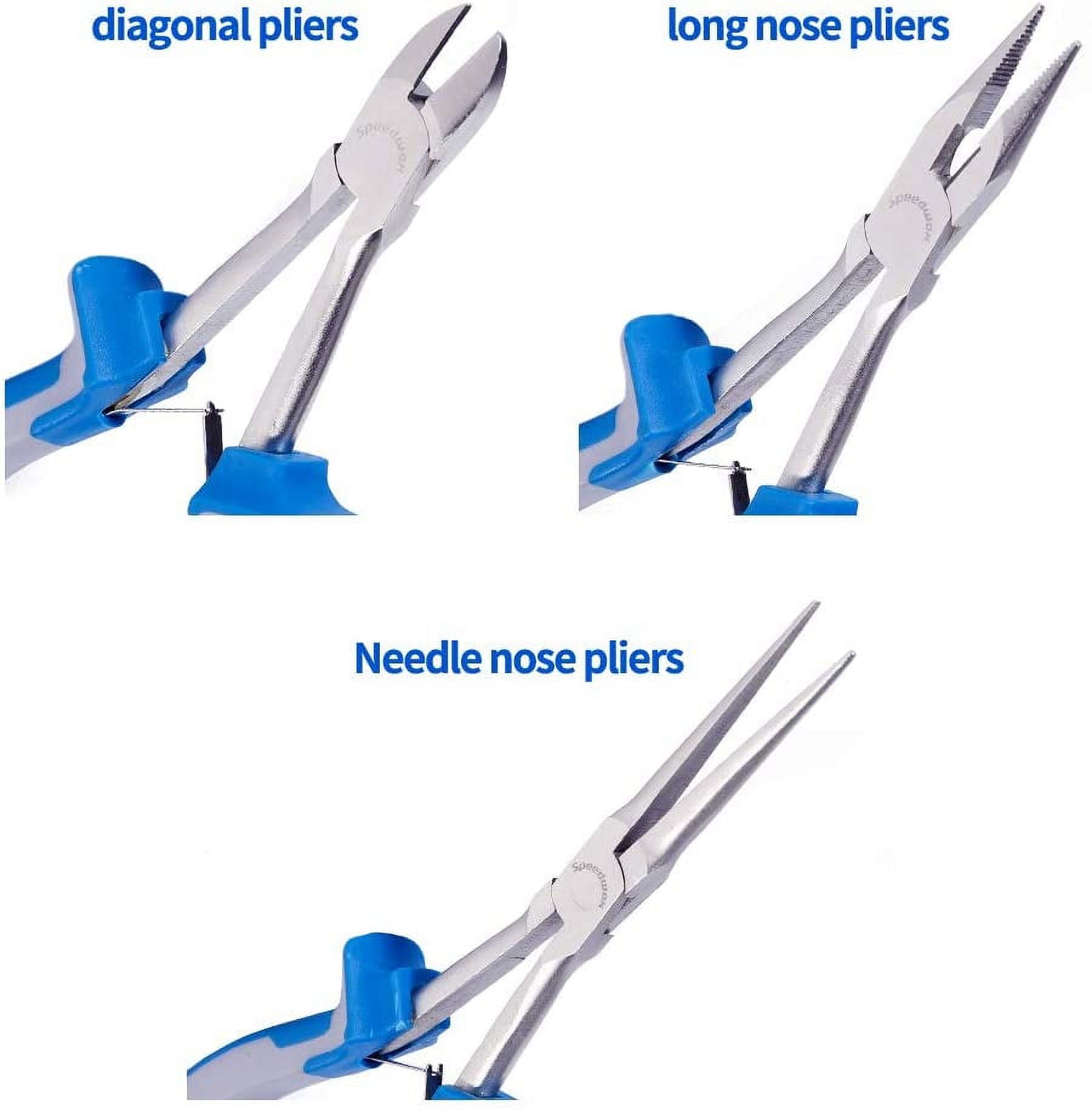 TRA-Needle Nose Pliers Set Mini Pliers Long Nose Set Diagonal Cutters 3 ...