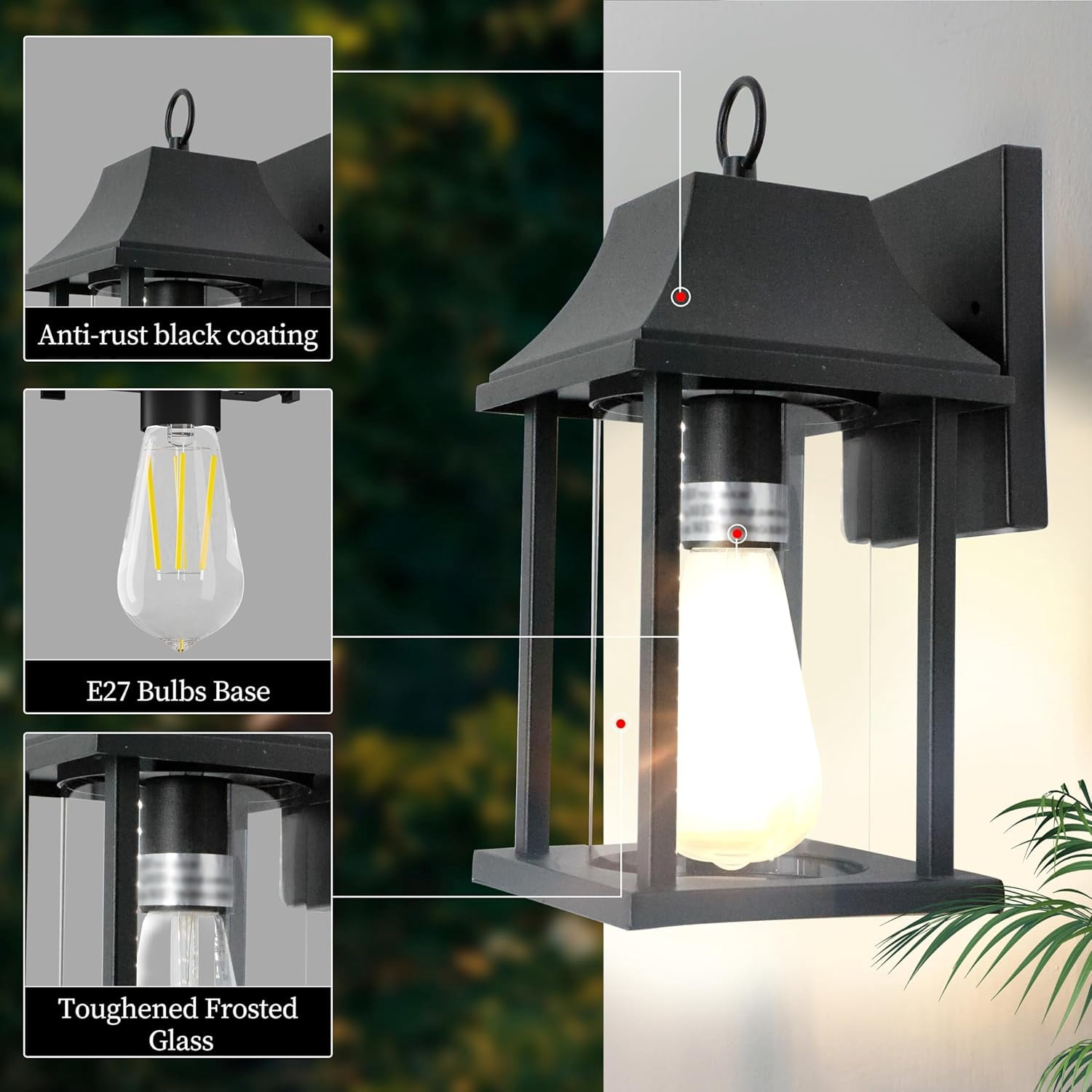 TRA-Outdoor Wall Light, Exterior Waterproof Wall Sconce Light Fixtures ...