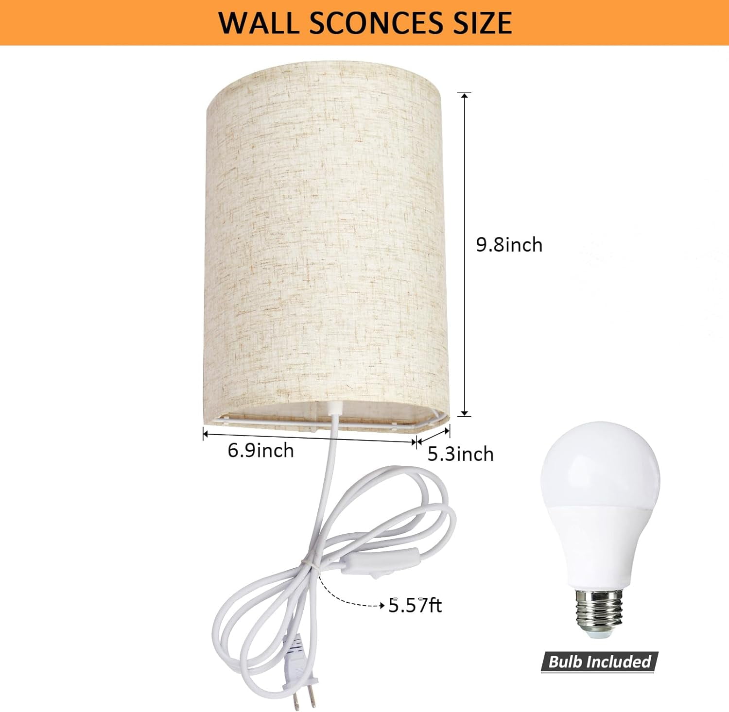 TRA-Plug in Wall Sconce, 3 Colors Wall Sconces Set of Two, Industrial Plug in Wall Light, Wall ...