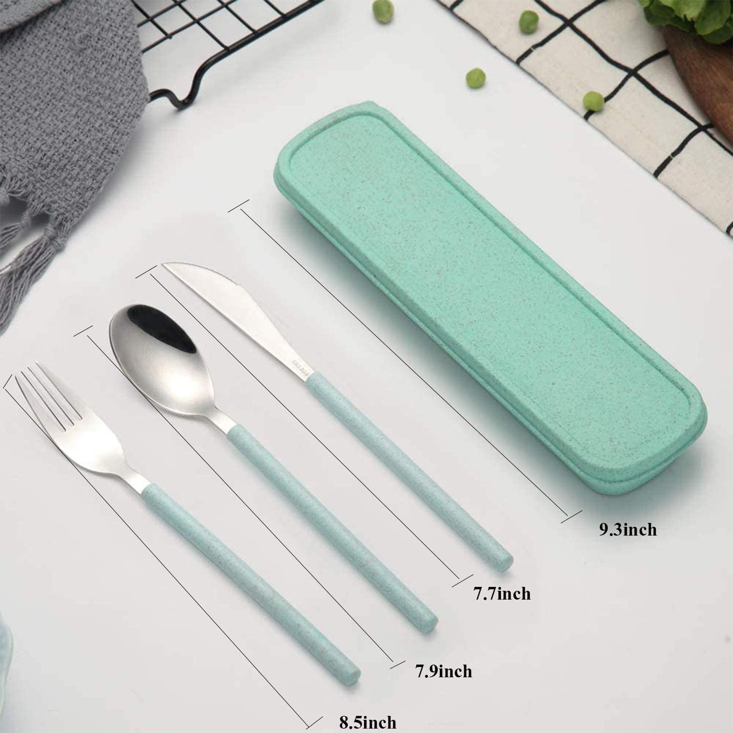 TRA-Portable Home Utensils Reusable Flatware Set with Case, Stainless ...