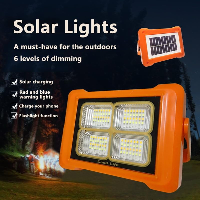 TRA-Portable LED Solar Rechargeable Work Light IP66, 6 Lighting Modes ...