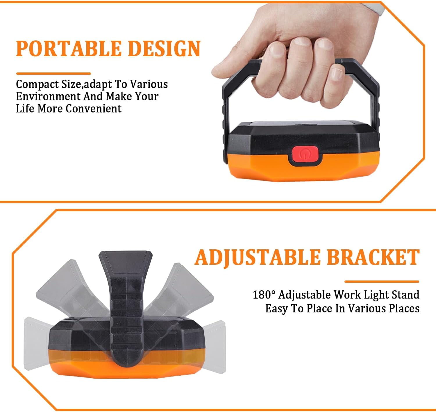 TRA-Portable Solar LED Work Light,Hanging Hook 3 Lighting Modes ...