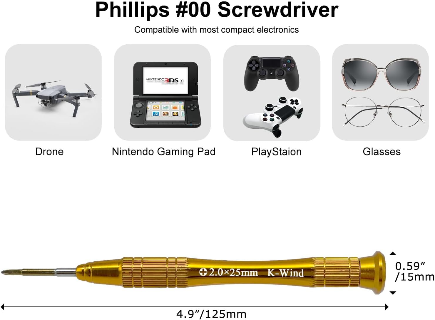 TRA-Precision Phillips PH 00 Screwdriver Compatible with Nintendo ...