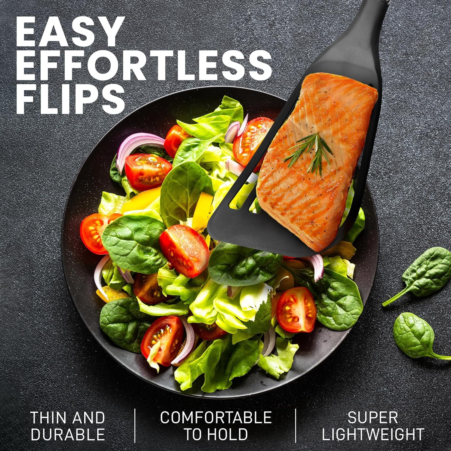 TRA-Premium Fish Spatula Stainless Steel - Slotted, Non-Stick & Easy to ...