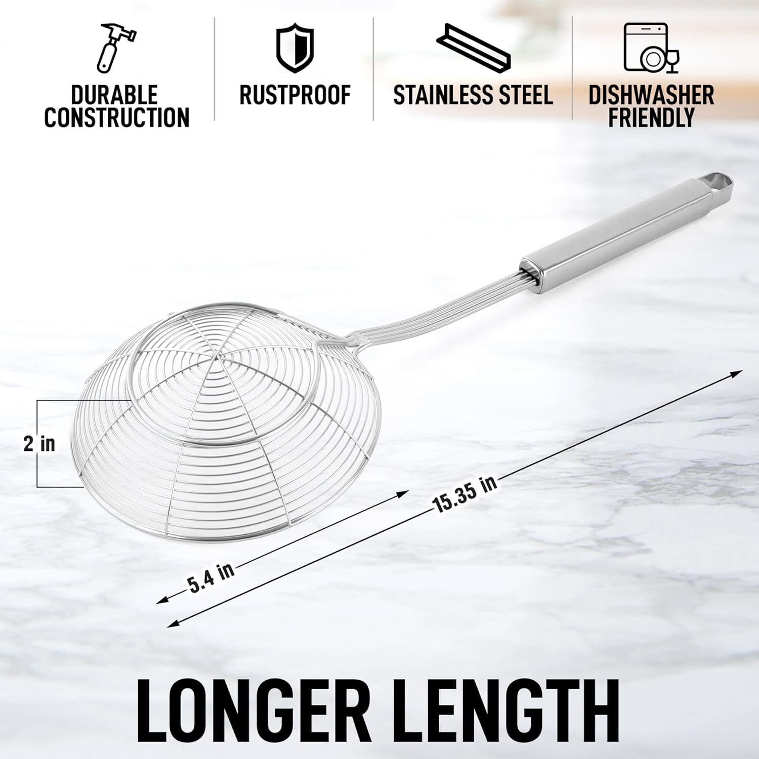 TRA-Premium Stainless Steel Spider Skimmer 15.4\u201d - Spider Kitchen ...