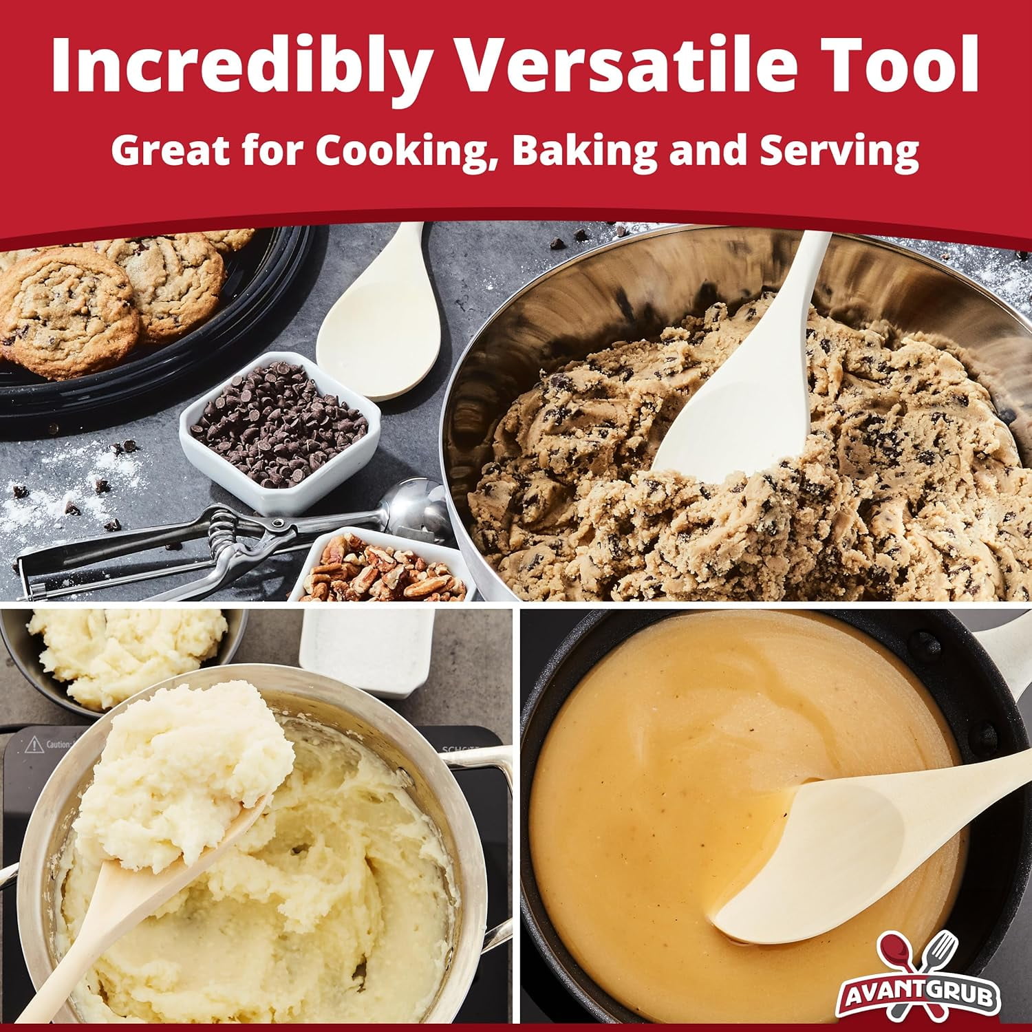 TRA-Pro Grade, Super Comfy Wooden Spoon, 3 Pc Set. Heavy Duty, Wood ...