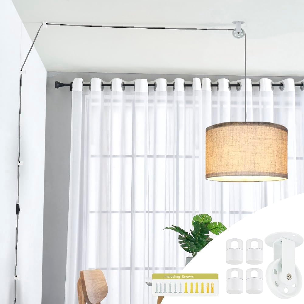 TRA-Pulley Wheel for Plug in Pendant Light, Wall Ceiling Mount Pulley ...