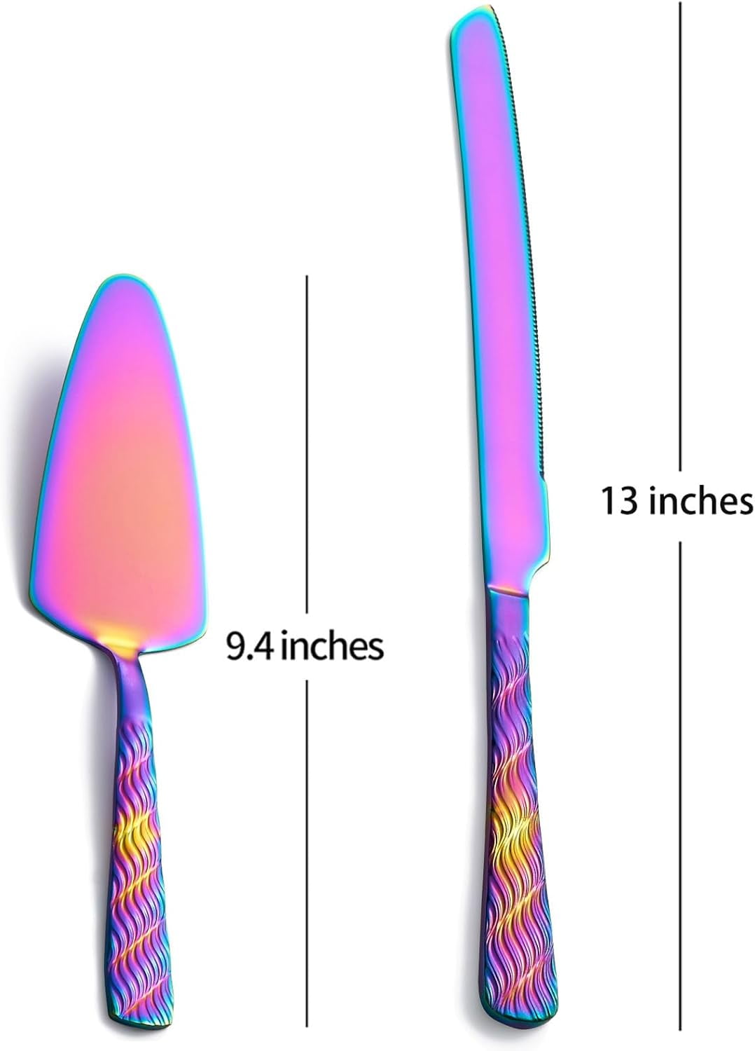 TRA-Rainbow Cake Cutting Set, Stainless Steel Cake Knife and Server ...