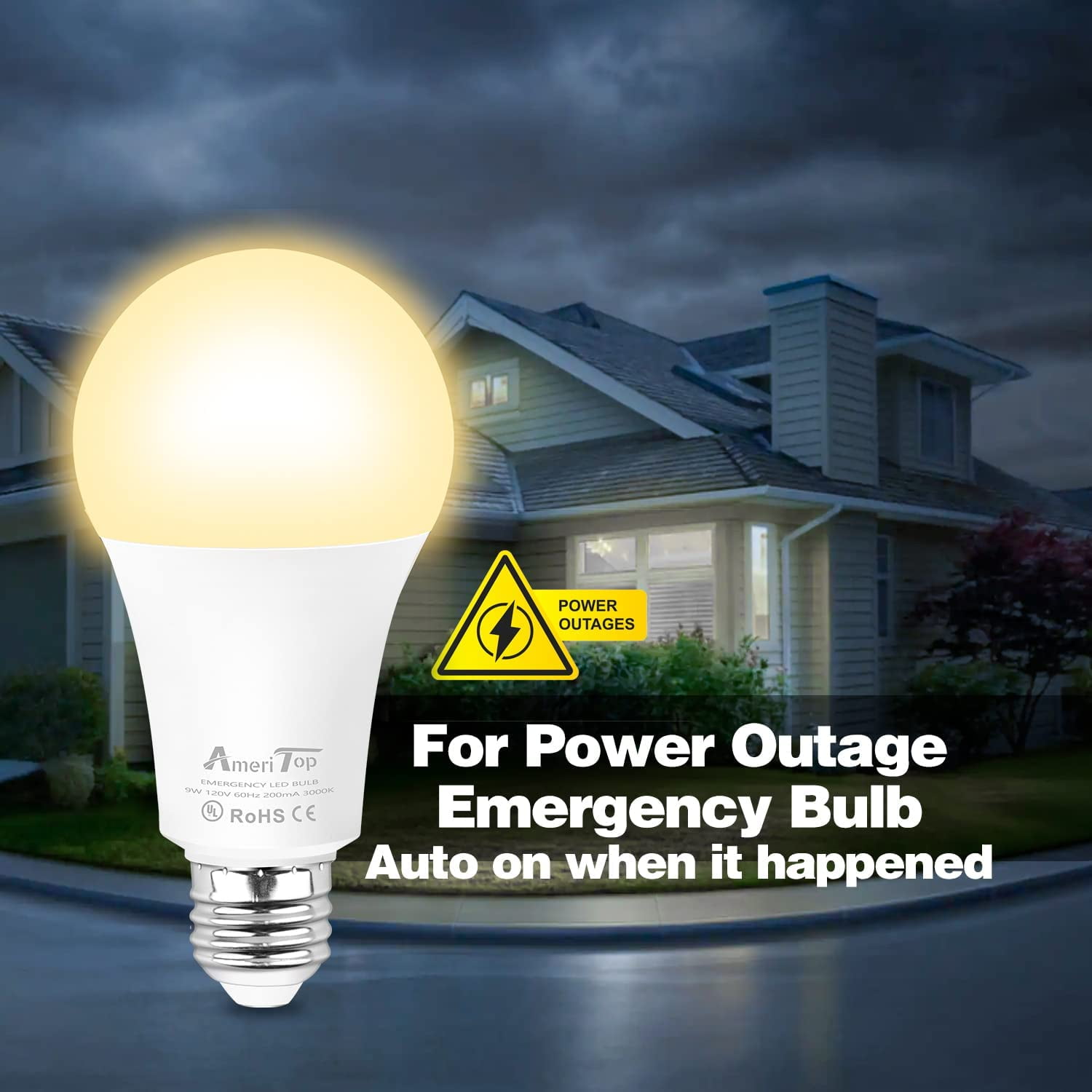 TRA-Rechargeable Emergency LED Light Bulb - 2 Pack A19 Battery LED ...