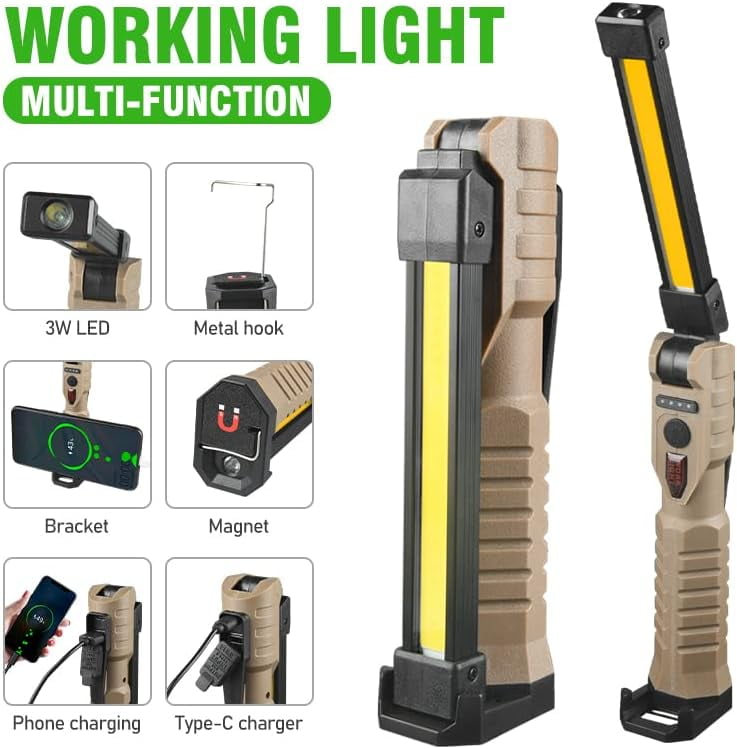TRA-Rechargeable LED Magnetic Work LightWork Lights for Mechanics with ...