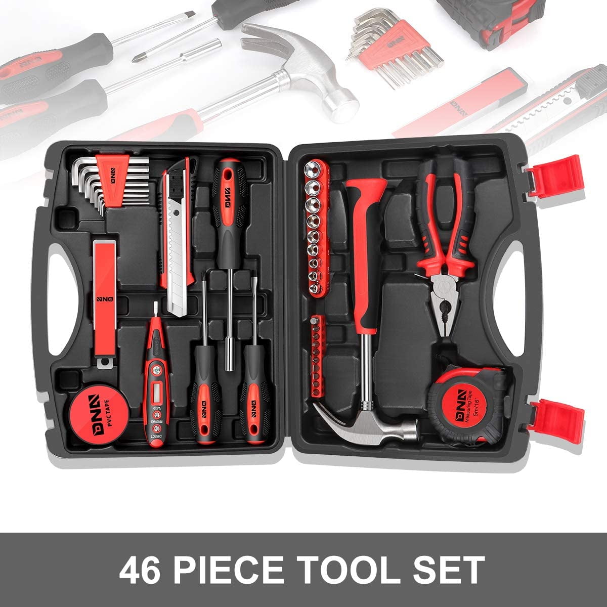 TRA-Red 46 PCs Home Tool Set Electonic Repair Precision Screwdriver ...