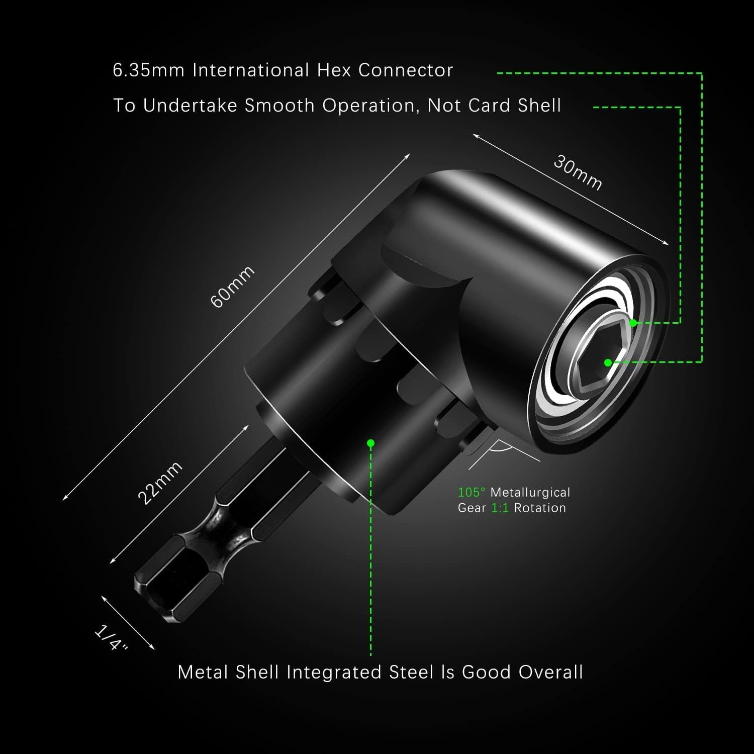 TRA-Right Angle Drill 105 Degree Right Angle Screwdriver set Drill Hex ...