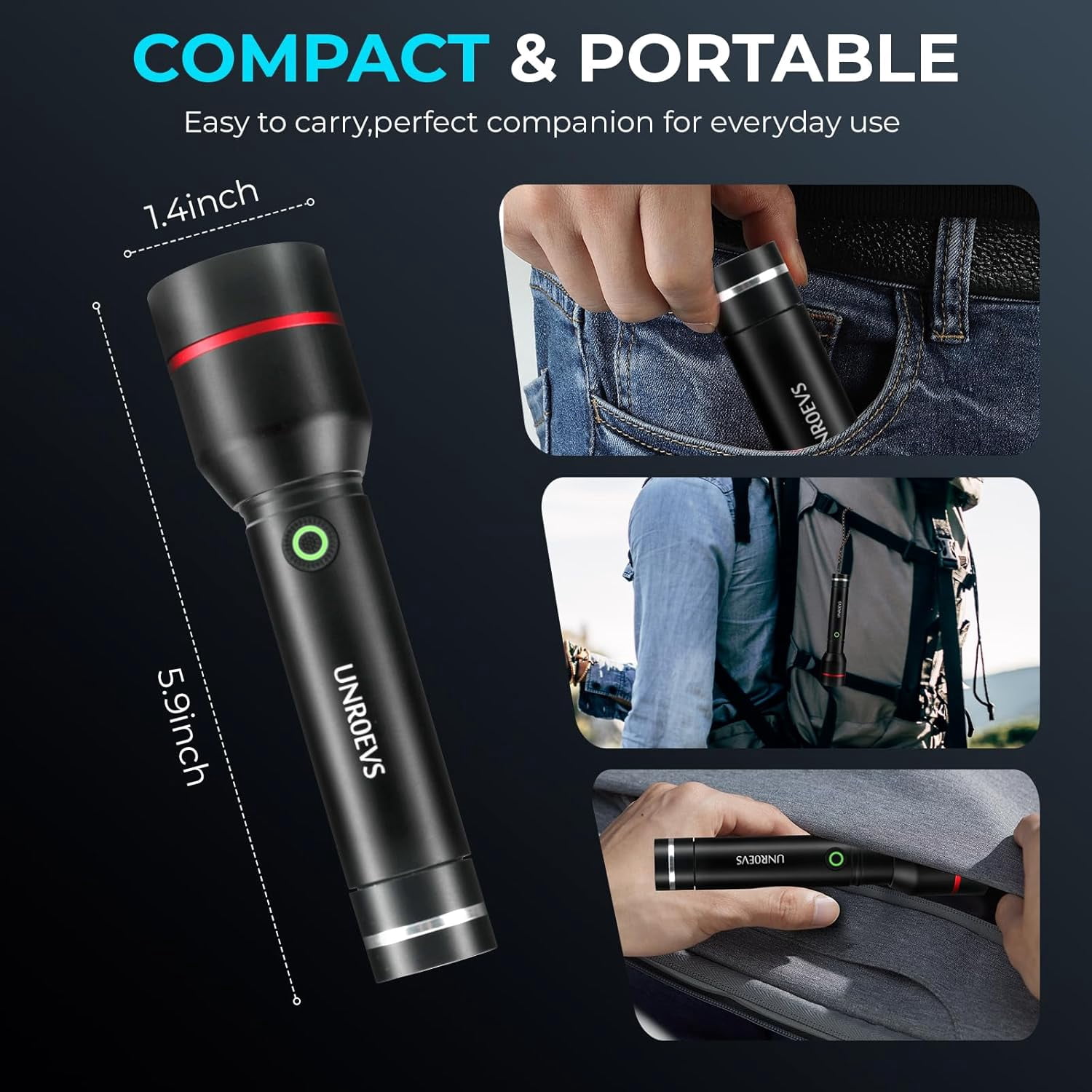 TRA-S20 Led Flashlight Rechargeable,1200 Lumens Powerful Tactical Flash ...
