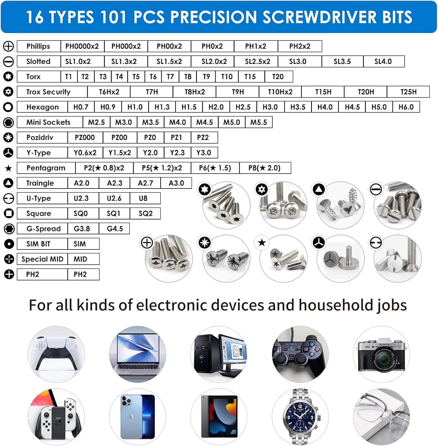TRA-SHARDEN Precision Screwdriver Set, 122 in 1 Electronics Magnetic ...