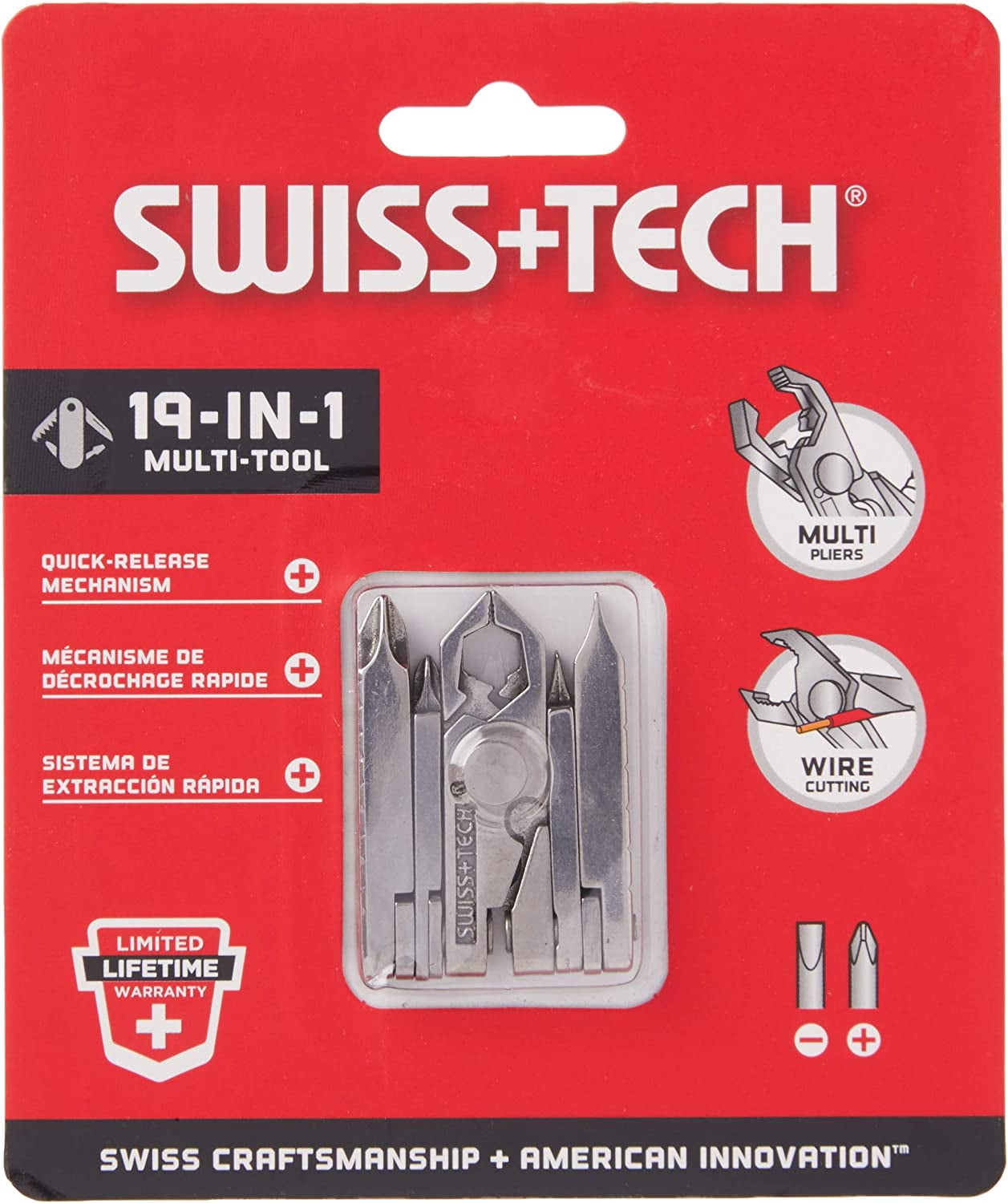 TRA-SWISS+TECH ST53100 Stainless Steel 19-in-1 Key Chain Multi Tool ...