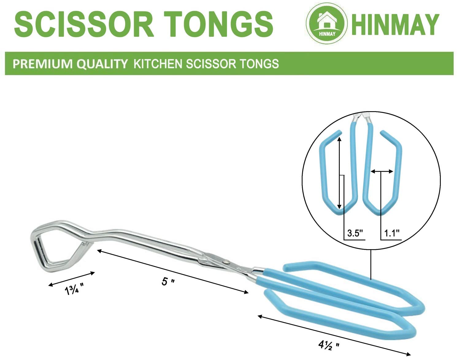 TRA-Scissor Cooking Tongs 11-Inch Stainless Steel Scissor Style Tongs ...