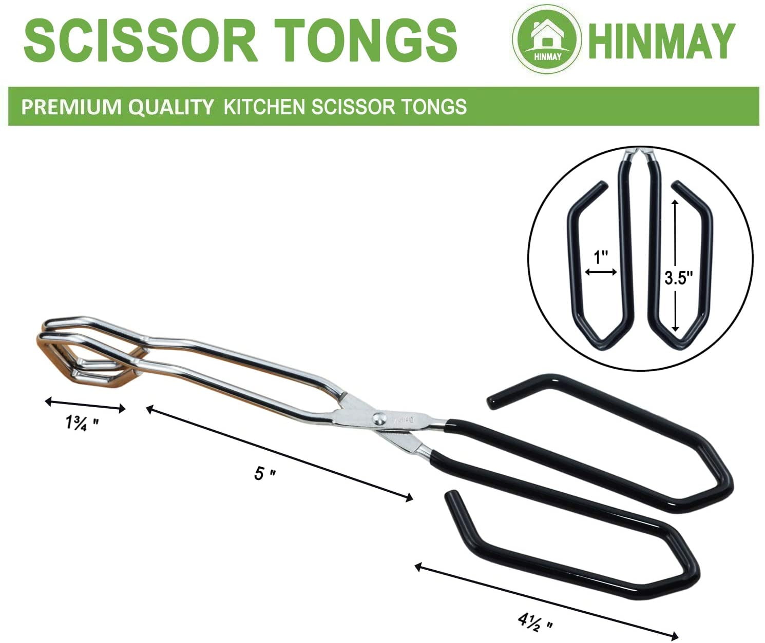 TRA-Scissor Cooking Tongs 11-Inch Stainless Steel Wire Tongs Kitchen ...