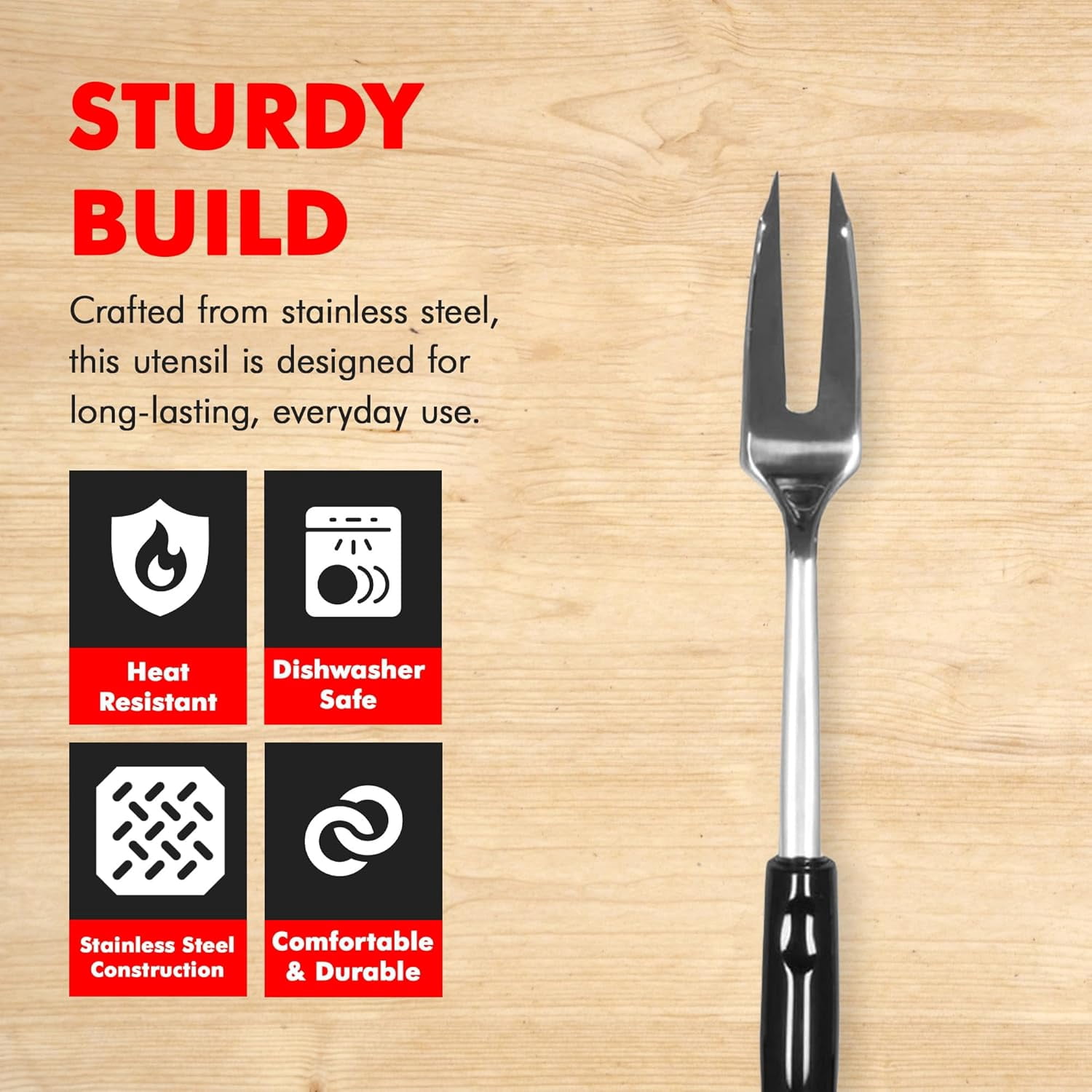 TRA-Select Meat Cooking Fork, 12 inch, Stainless Steel (Pack of 2 ...