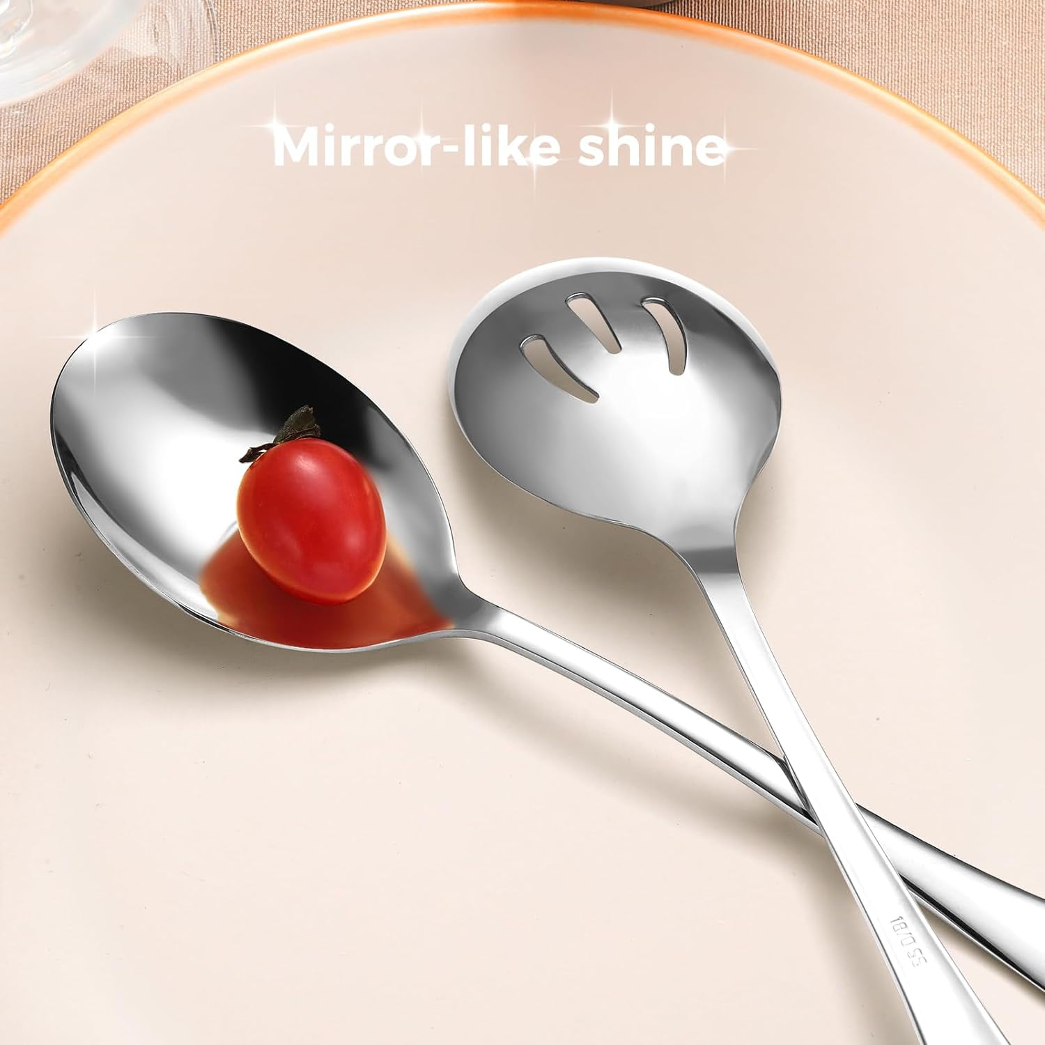 TRA-Serving Spoons, 6 Pieces Stainless Steel Serving Spoons Set ...