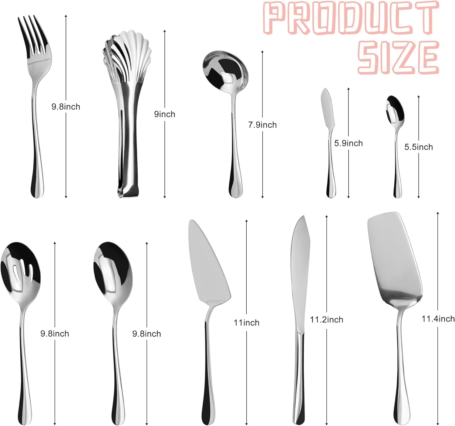 TRA-Serving Utensil Set,10 piece Serving Utensil with Serving ...