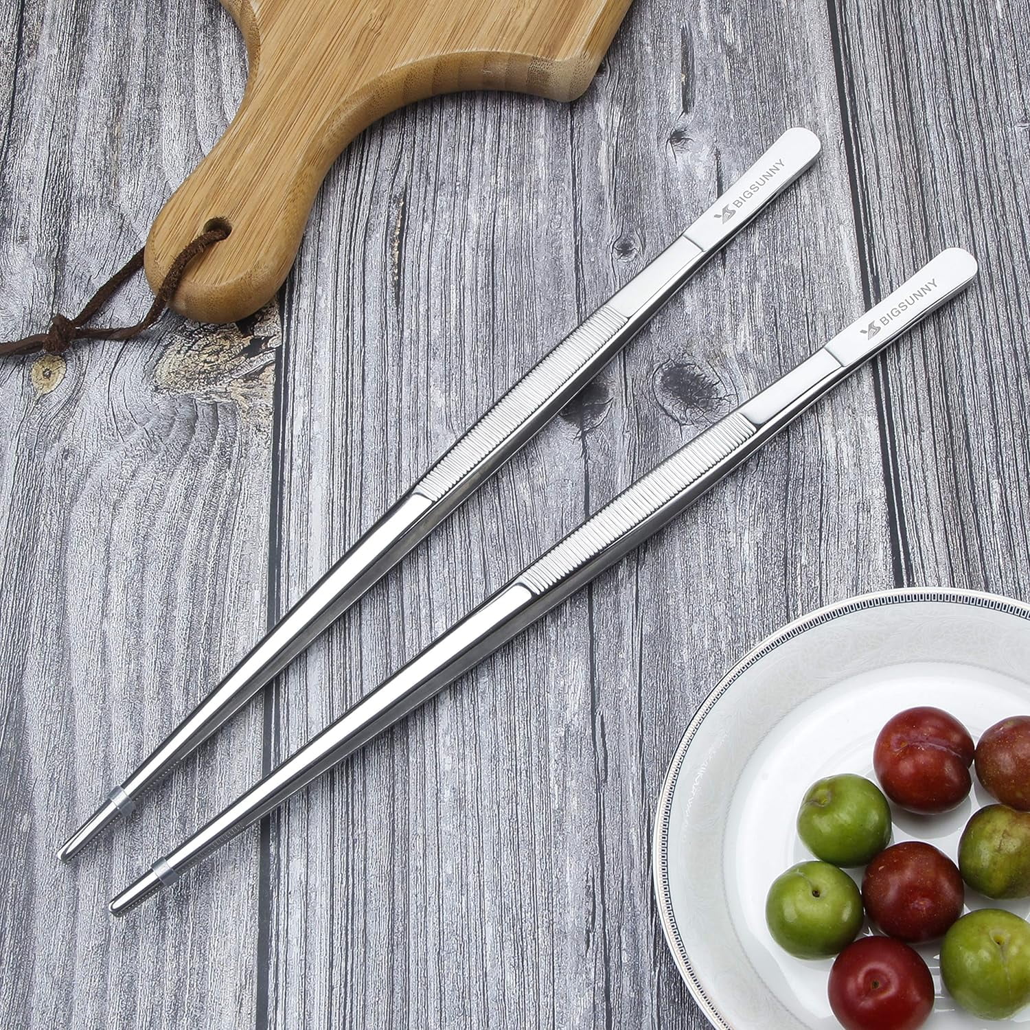 TRA-Set of 2 Kitchen Tweezers Fine Tweezer Tongs 12 Inch Stainless ...