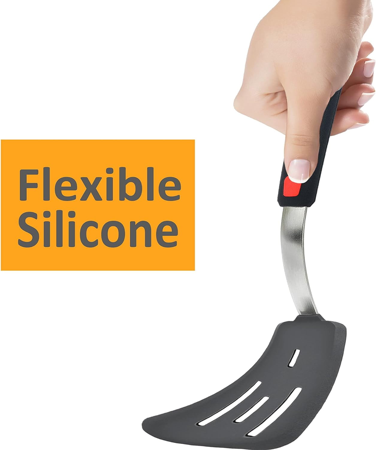 TRA-Set of 3, Silicone Spatula Turner,600°F Heat Resistant Cooking ...