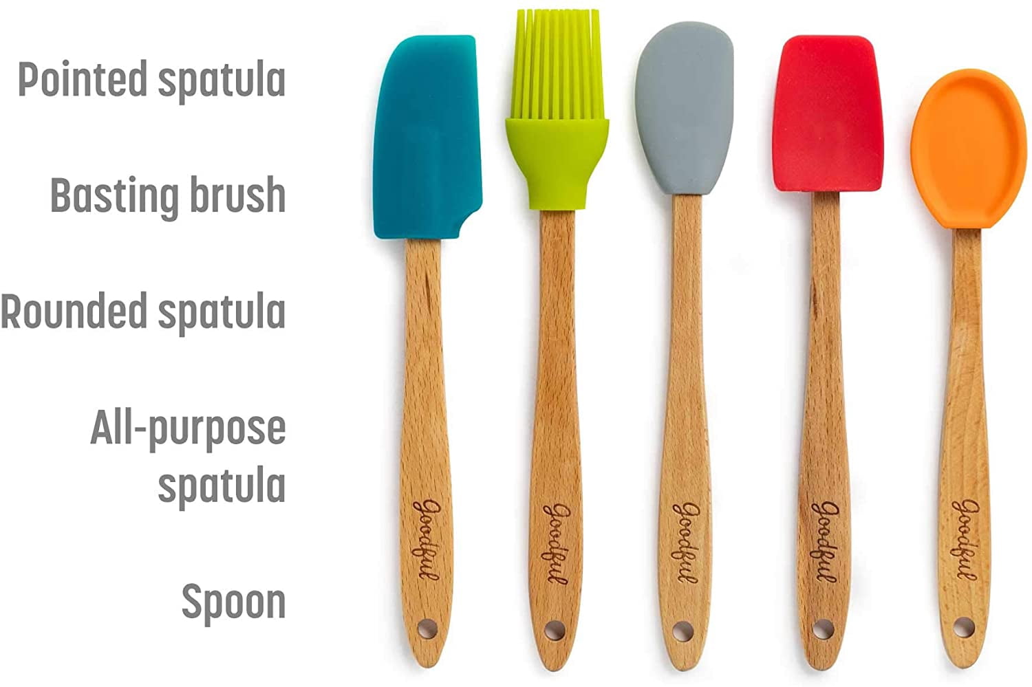 TRA-Silicone and Beechwood Mini Kitchen Utensil Set, Great for Cooking ...
