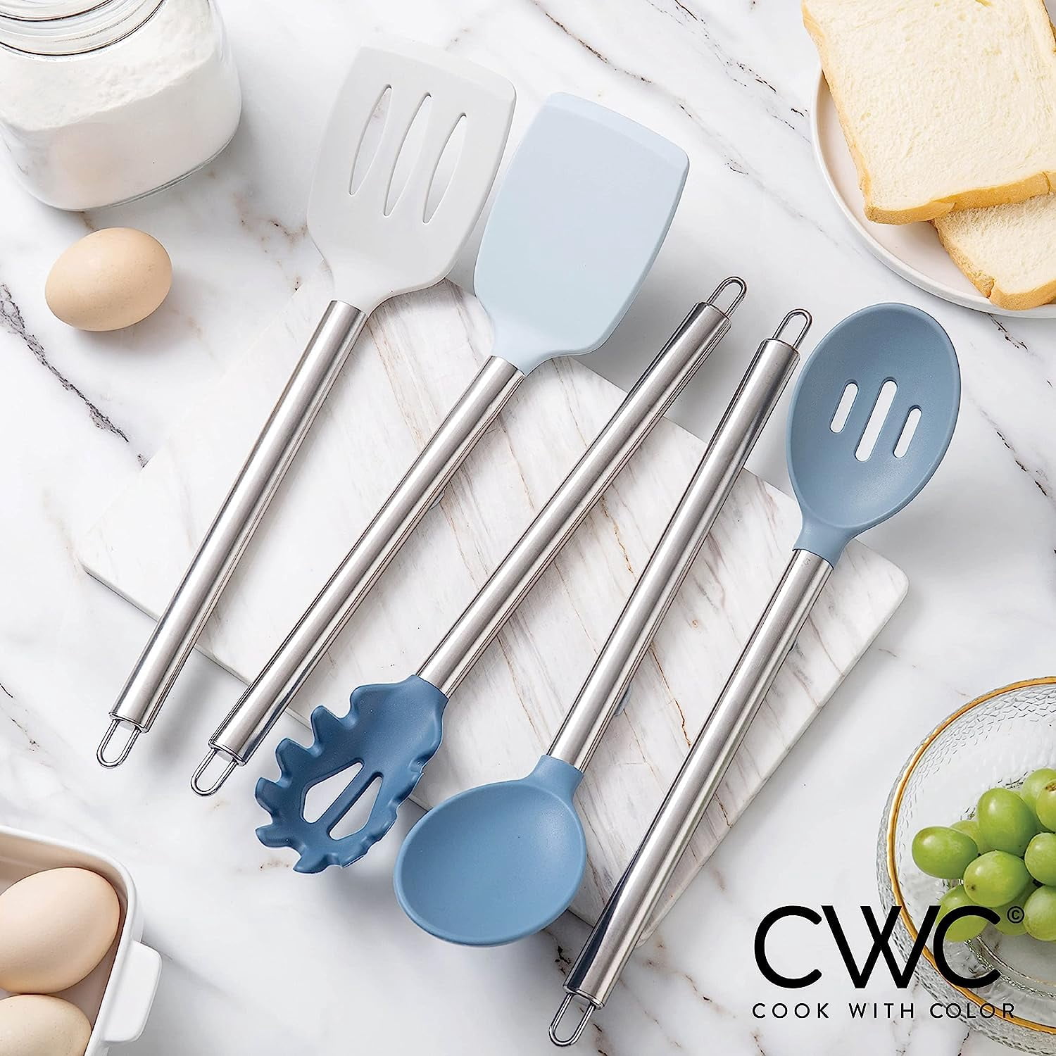 TRA-Silicone Cooking Utensils, Kitchen Utensil Set, Easy to Clean ...
