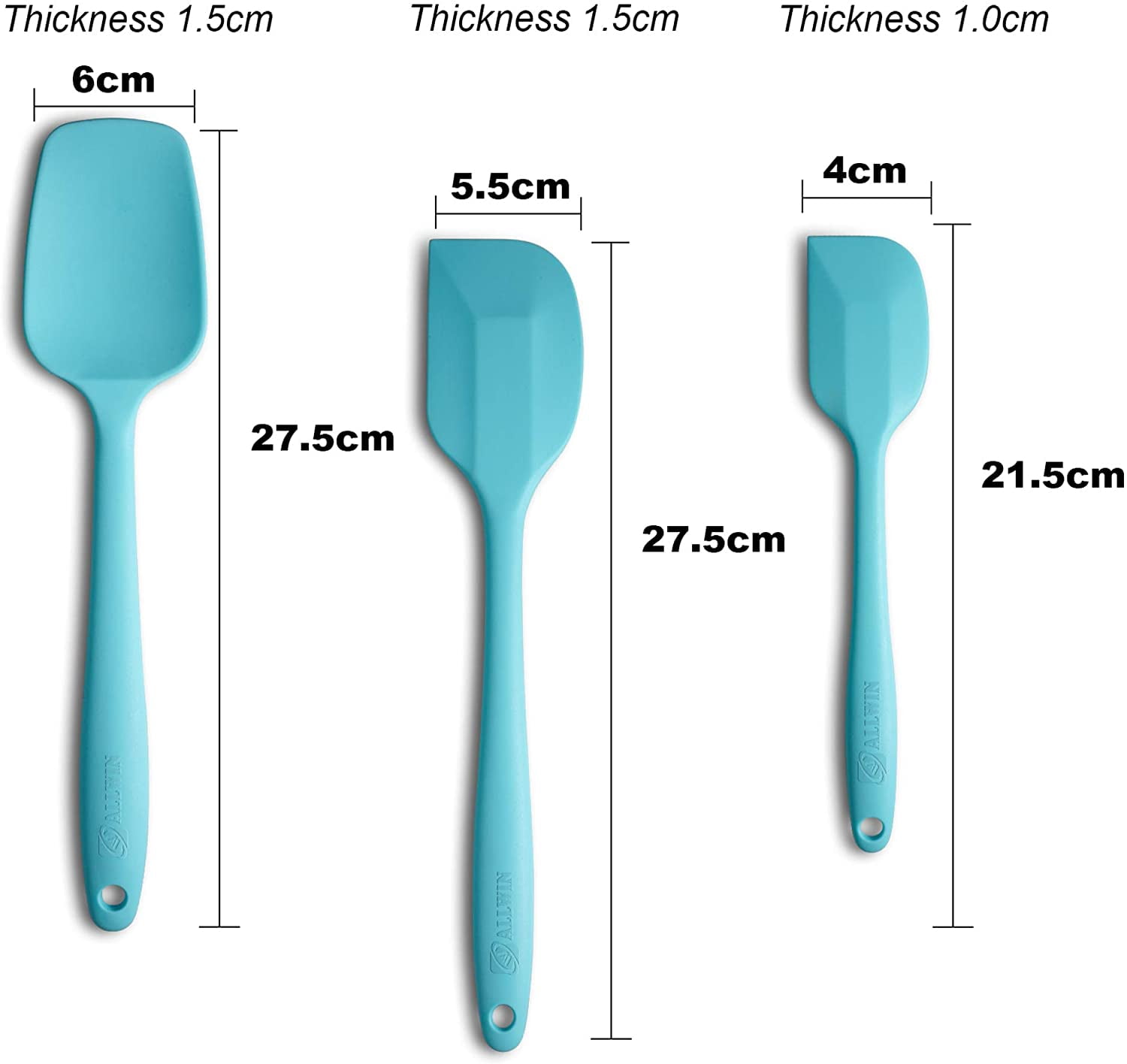 TRA-Silicone Spatula 3-piece Set, Ergonomic Handle High Heat-Resistant ...